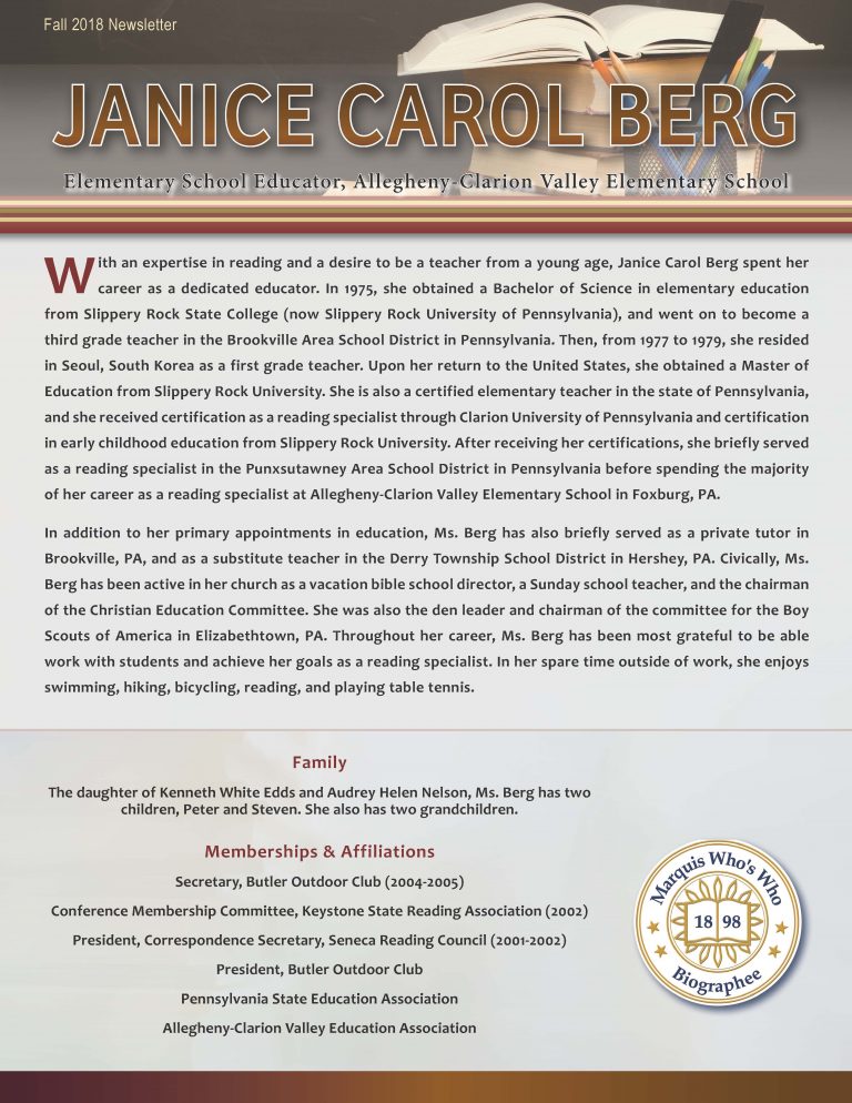 Education - Who`s Who Newsletters