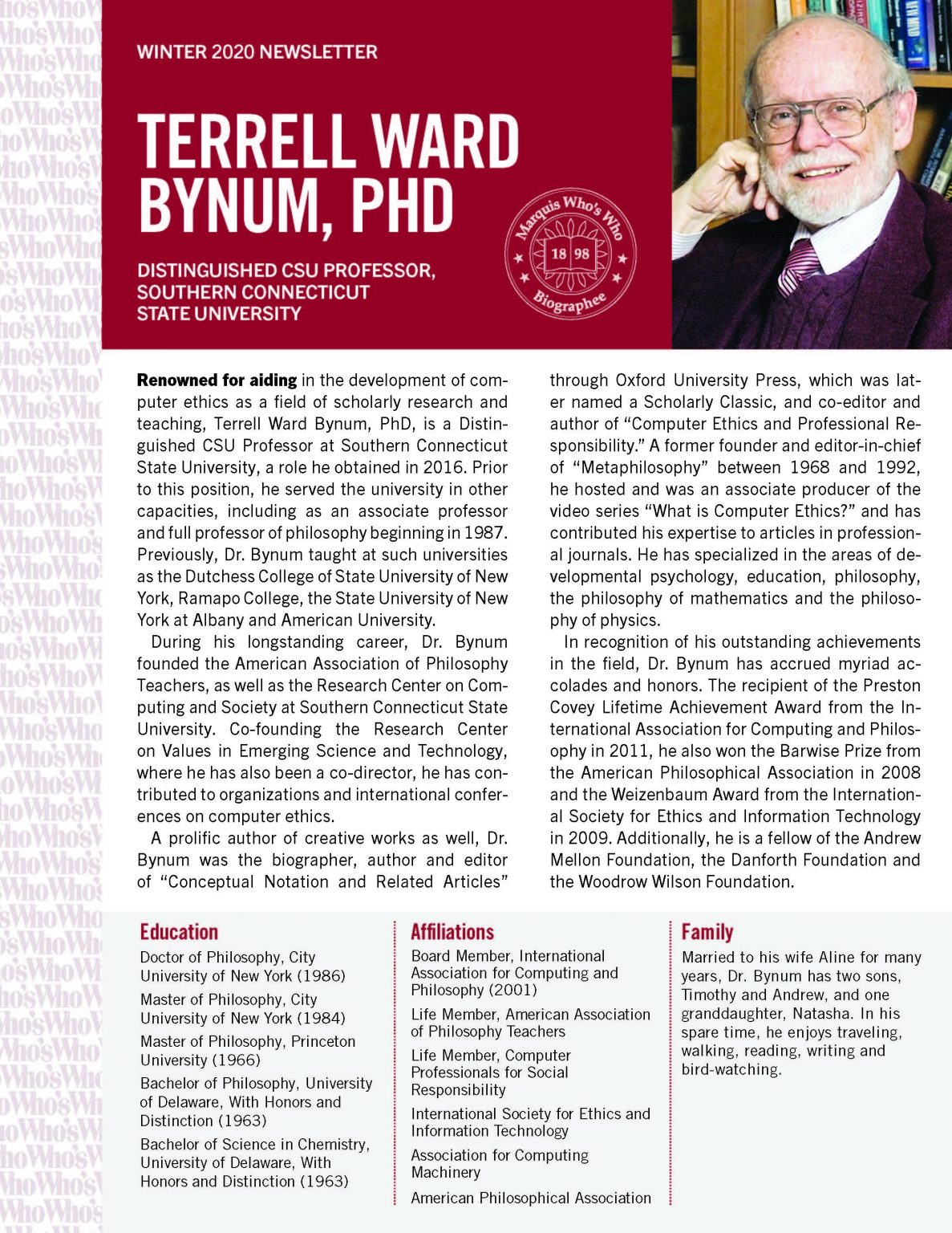 Education - Who`s Who Newsletters