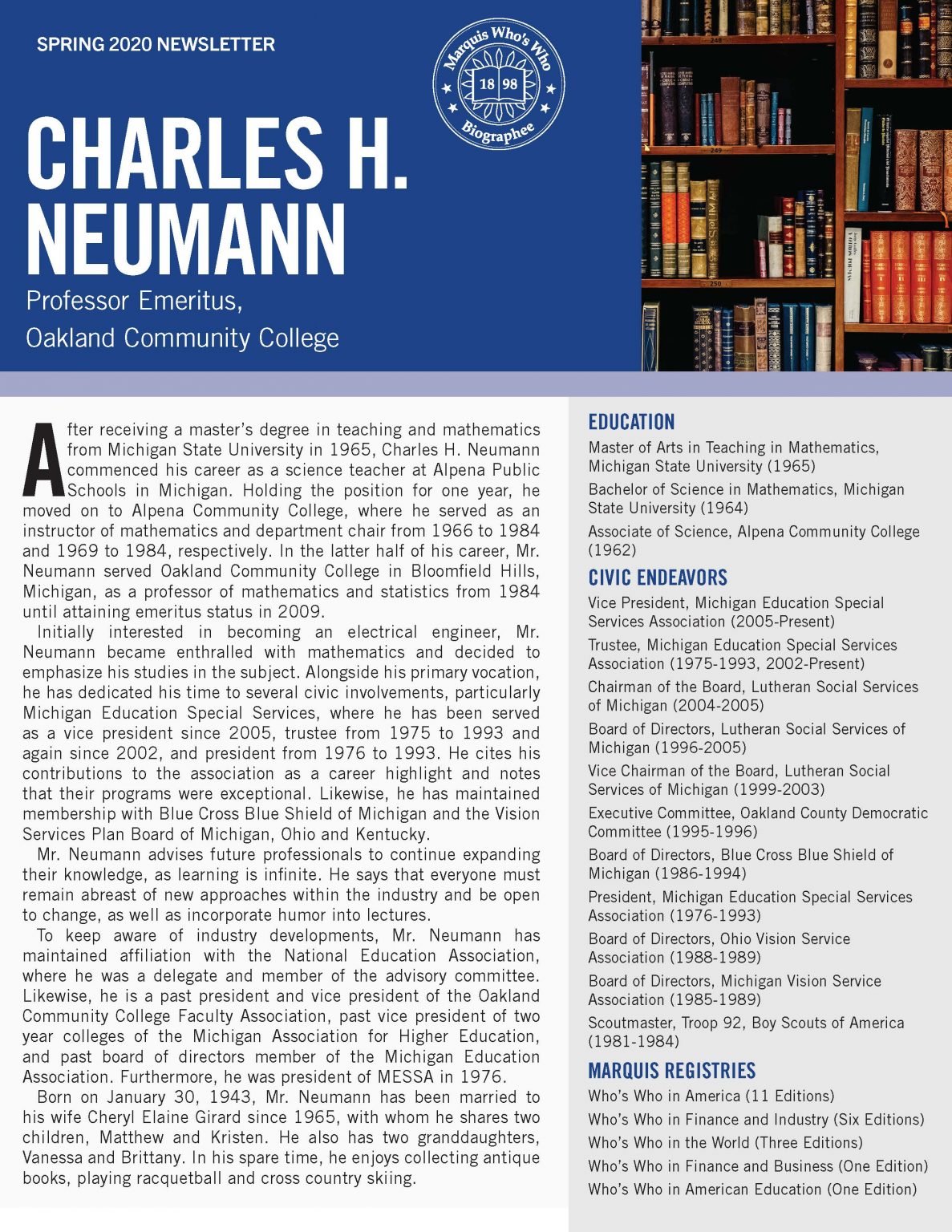 Education - Who`s Who Newsletters