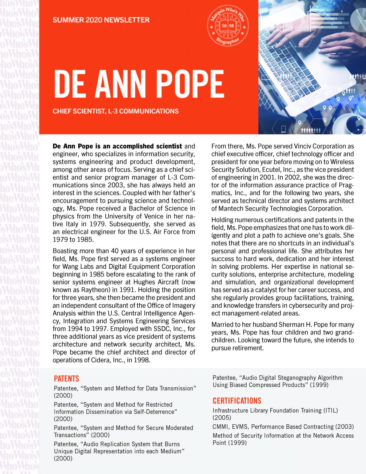Engineering - Who`s Who Newsletters